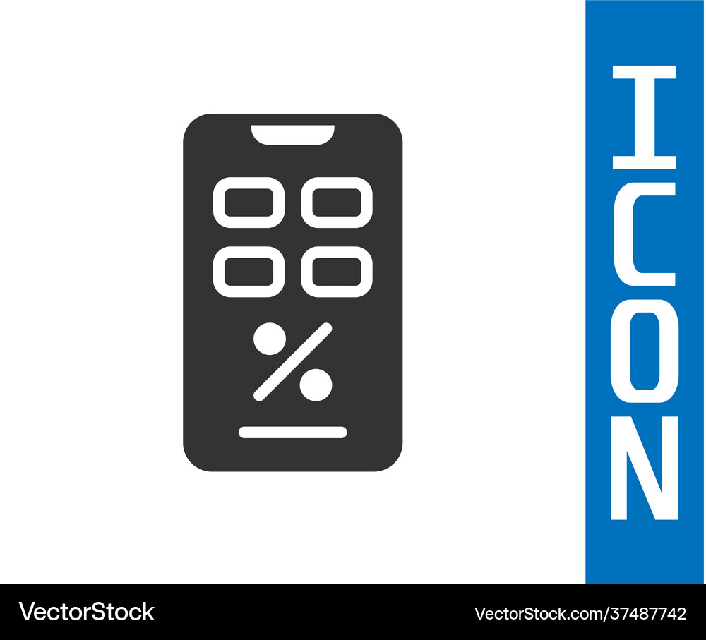 Grey percent discount and mobile phone icon Vector Image