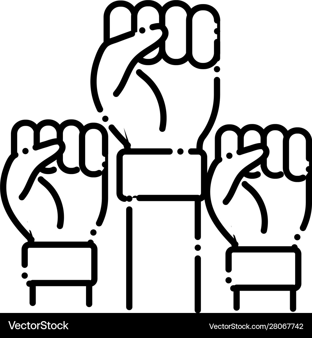 Hands fist vote line style icon Royalty Free Vector Image