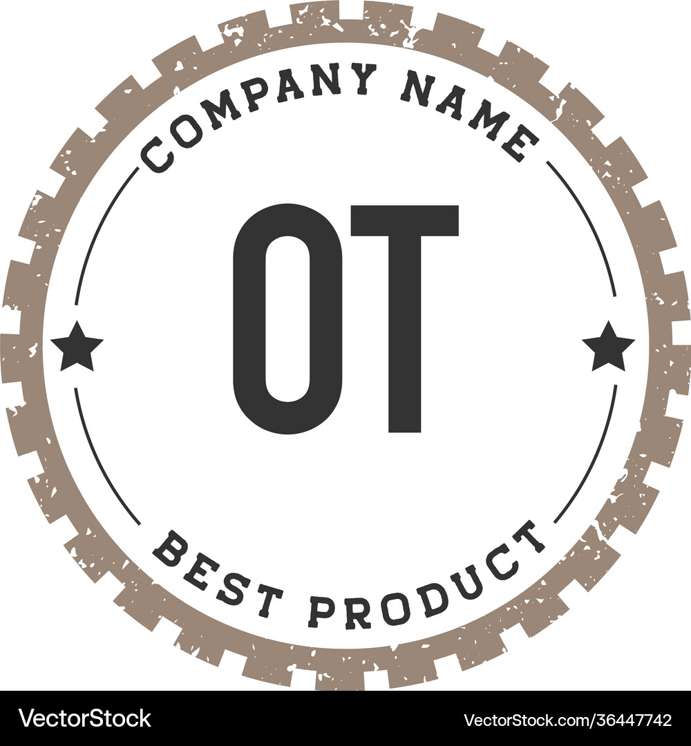 Initial letter ot gear vintage logo concept Vector Image