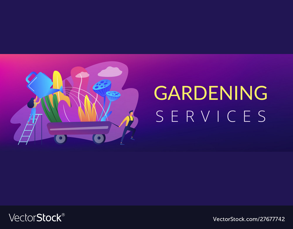 Landscape design concept banner header Royalty Free Vector