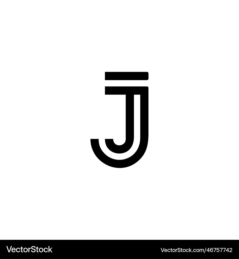 Letter j lines geometric symbol simple logo Vector Image