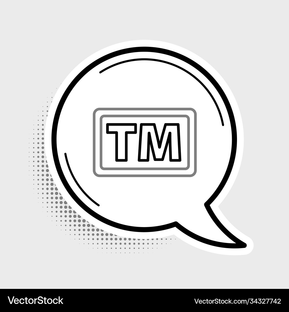 Line trademark icon isolated on grey background Vector Image