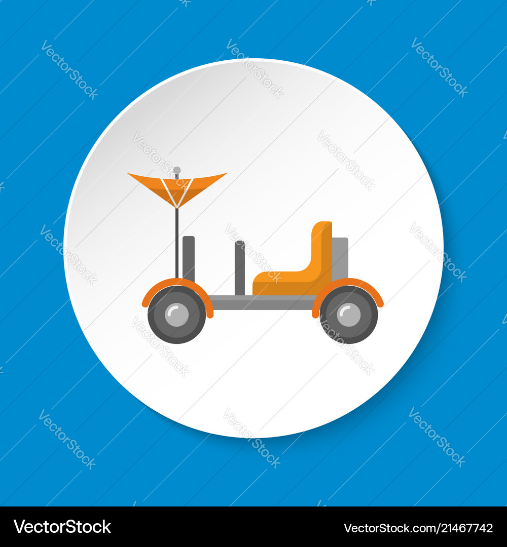 Lunar rover icon in flat style on round button Vector Image