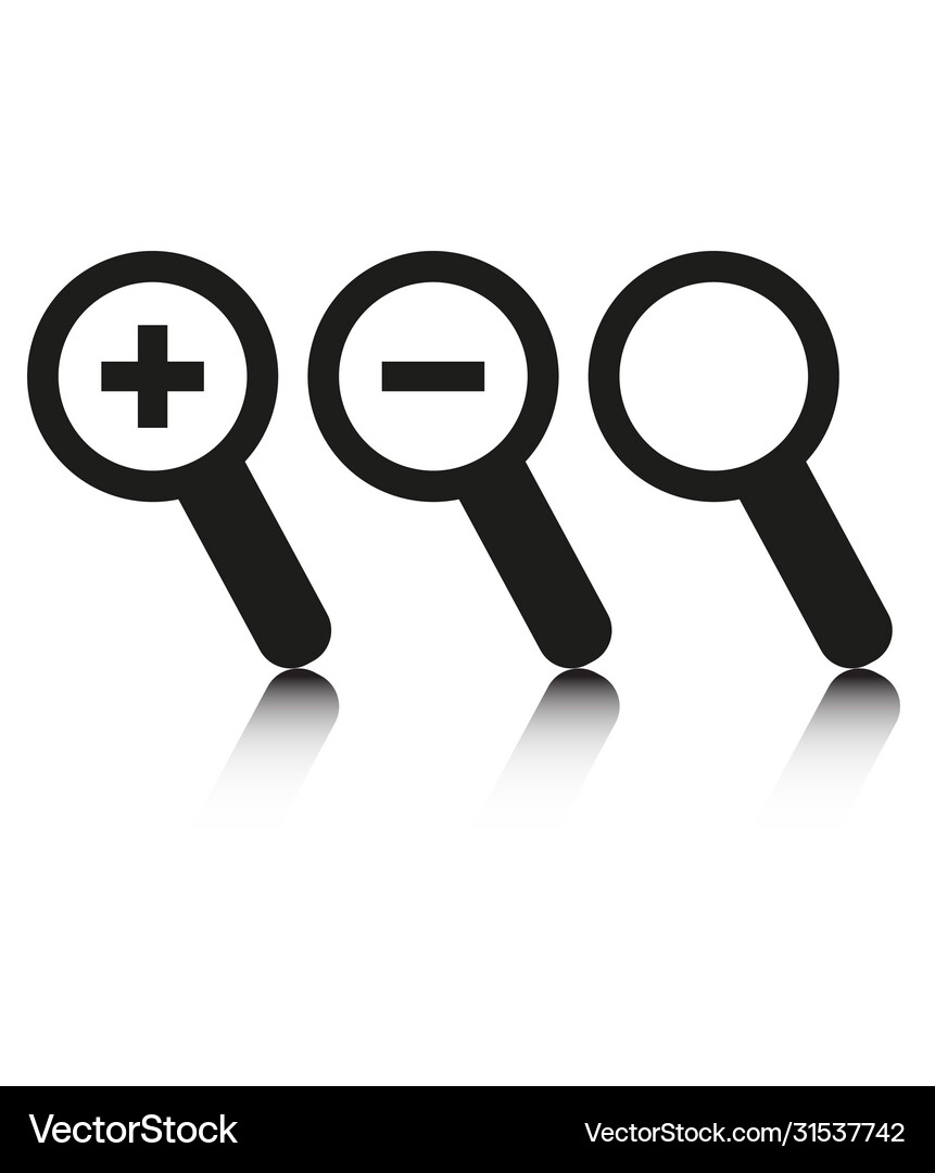 Magnifier glass icons Royalty Free Vector Image