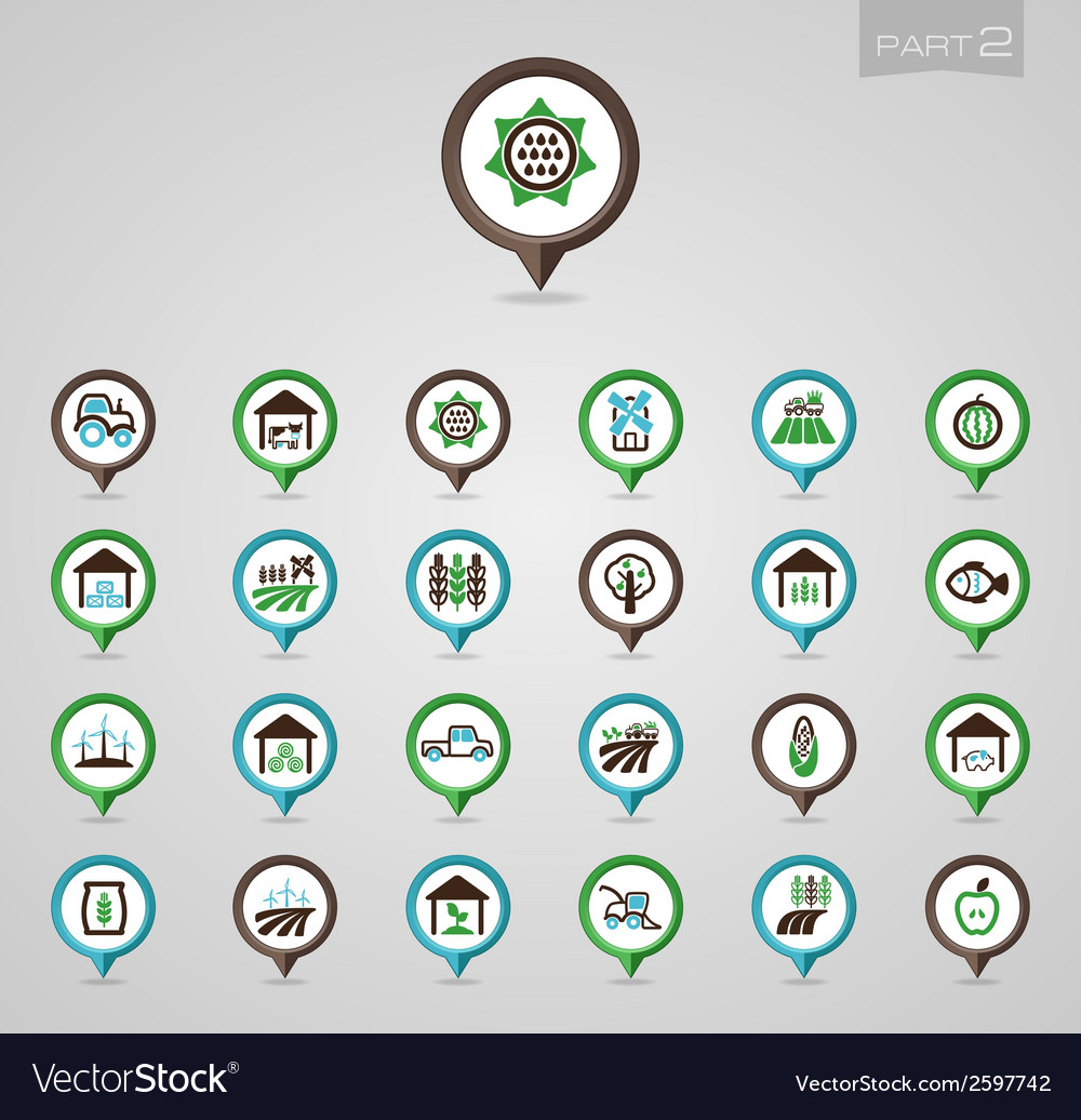 Mapping pins icons farm part 2 Royalty Free Vector Image Mapping pins icons farm part 2 Royalty Free Vector Image