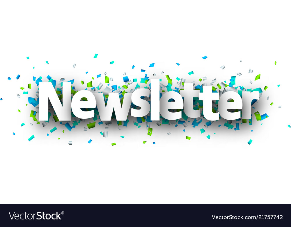 Newsletter sign with colorful confetti Royalty Free Vector