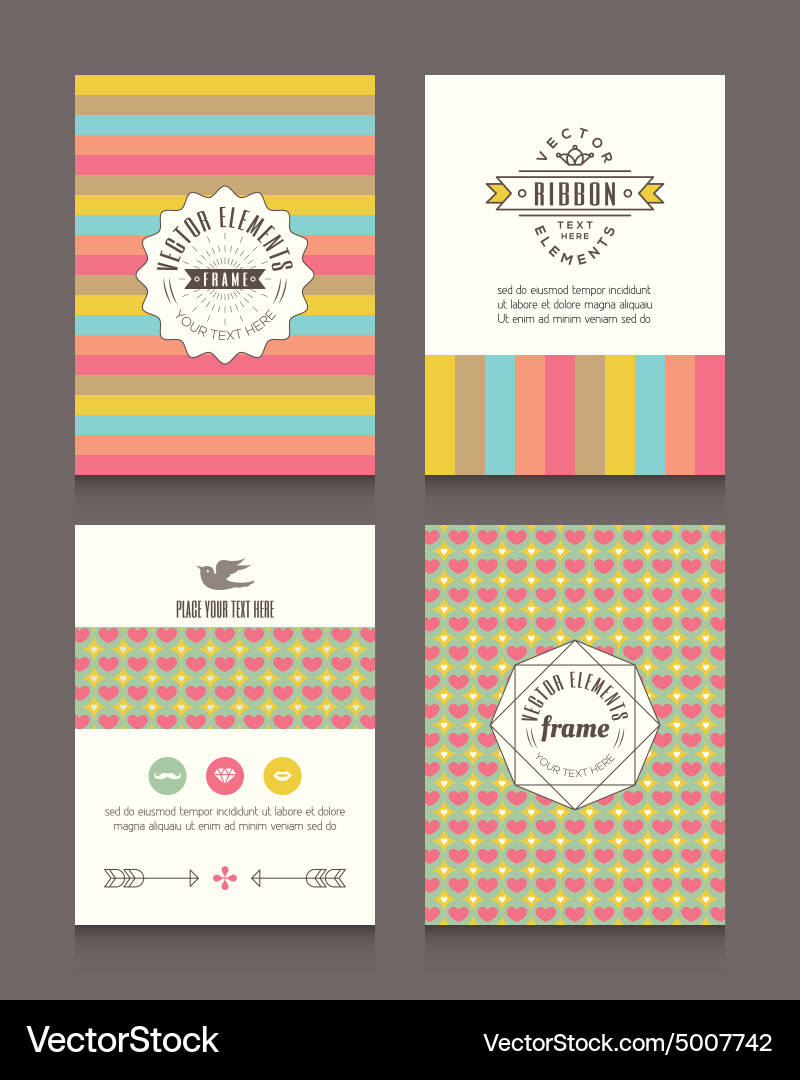 Vintage retro frames and backgrounds design Vector Image