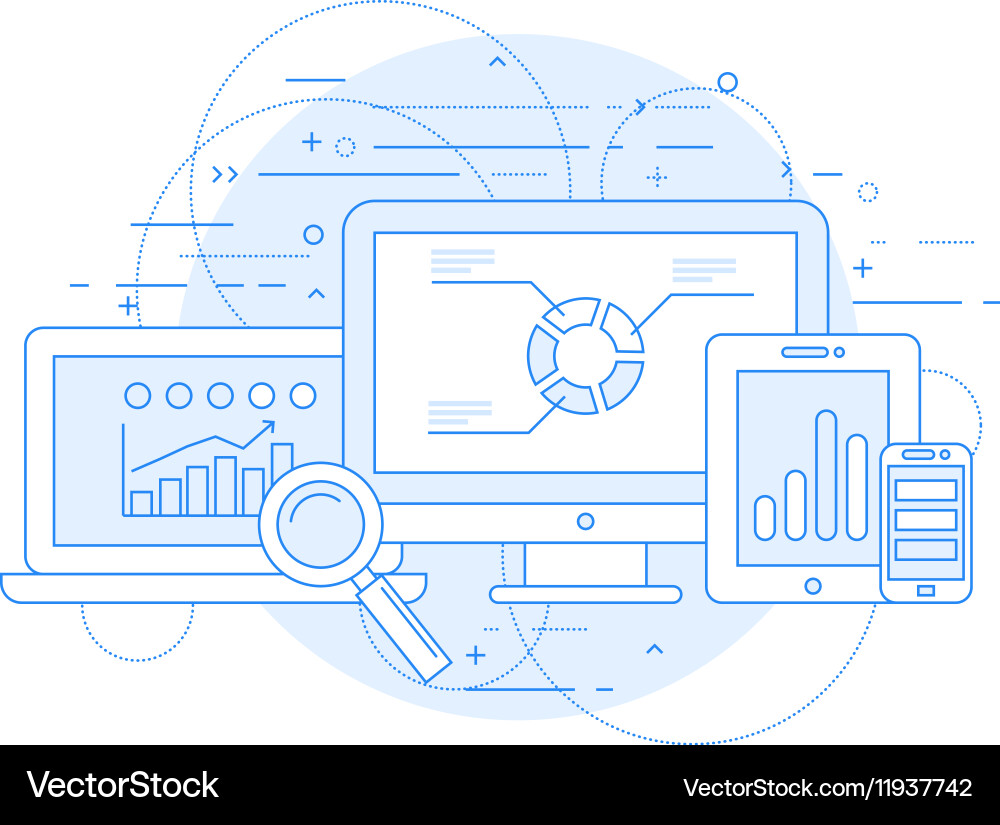 Website analytics and online marketing research Vector Image