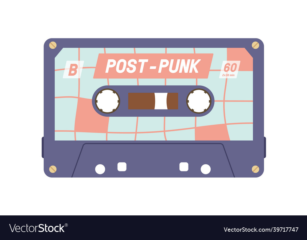 Audio cassette from 80s retro tape records of 90s Vector Image
