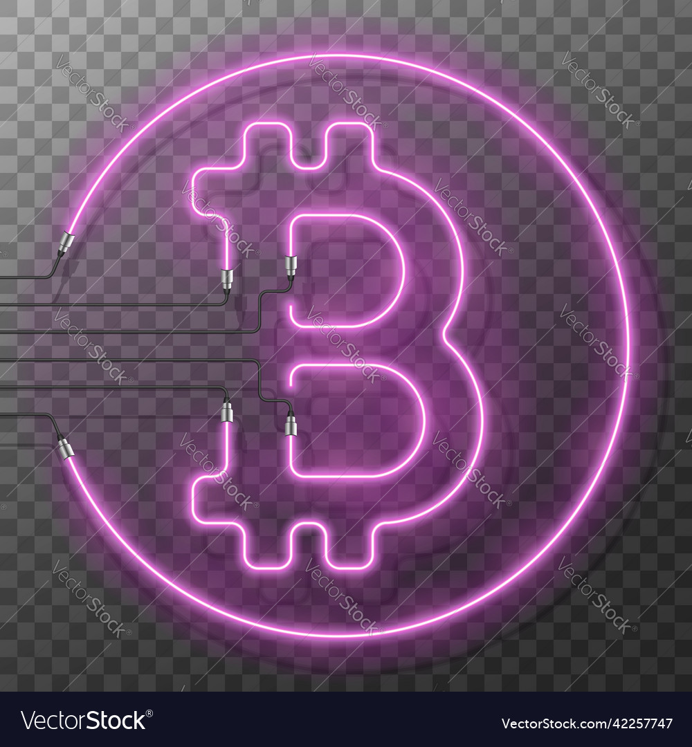 Bitcoin neon symbol Royalty Free Vector Image - VectorStock Bitcoin neon symbol Royalty Free Vector Image - VectorStock