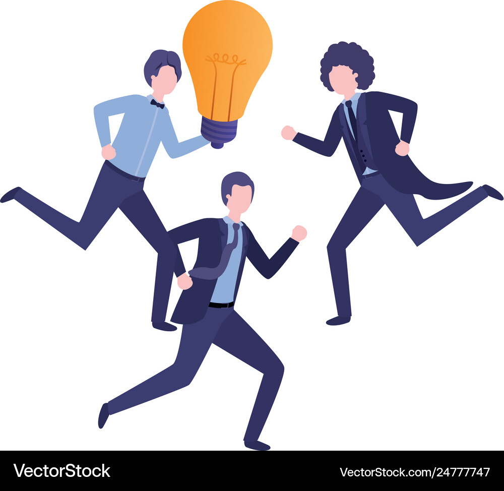 Businessmen with light bulb avatar character Vector Image