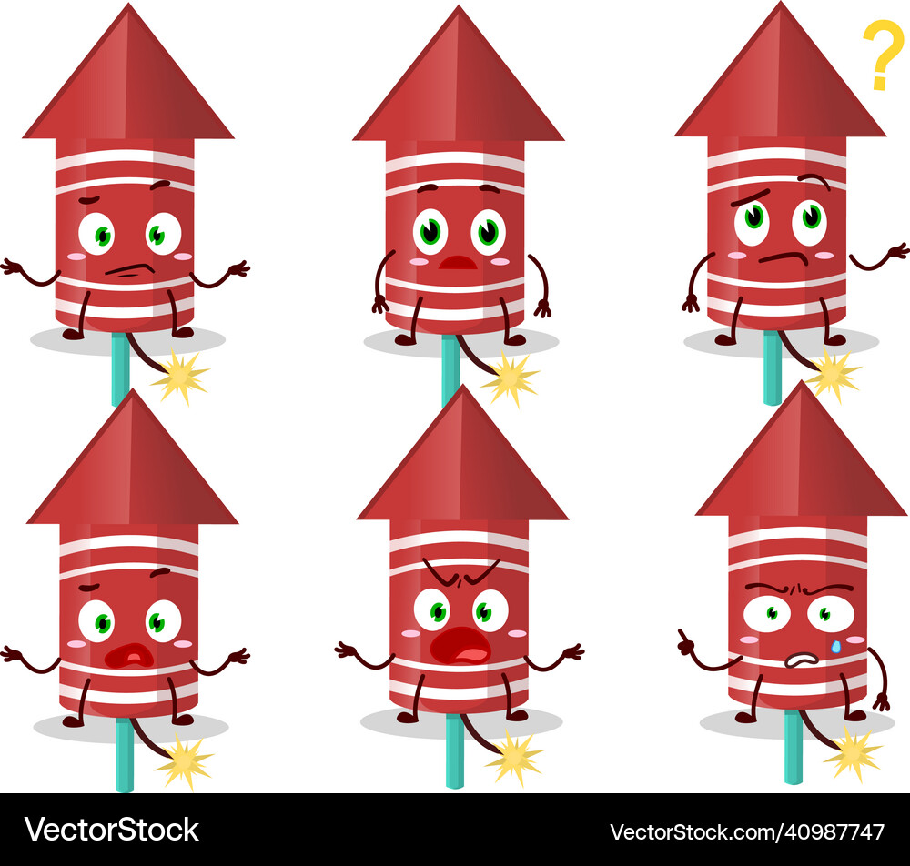 Cartoon character of red rocket firework Vector Image