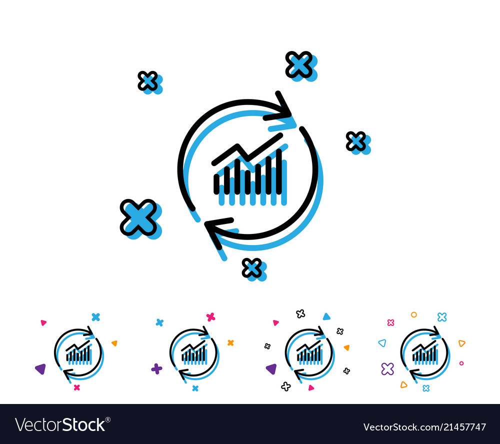 Chart line icon update report graph sign Vector Image Chart line icon update report graph sign Vector Image
