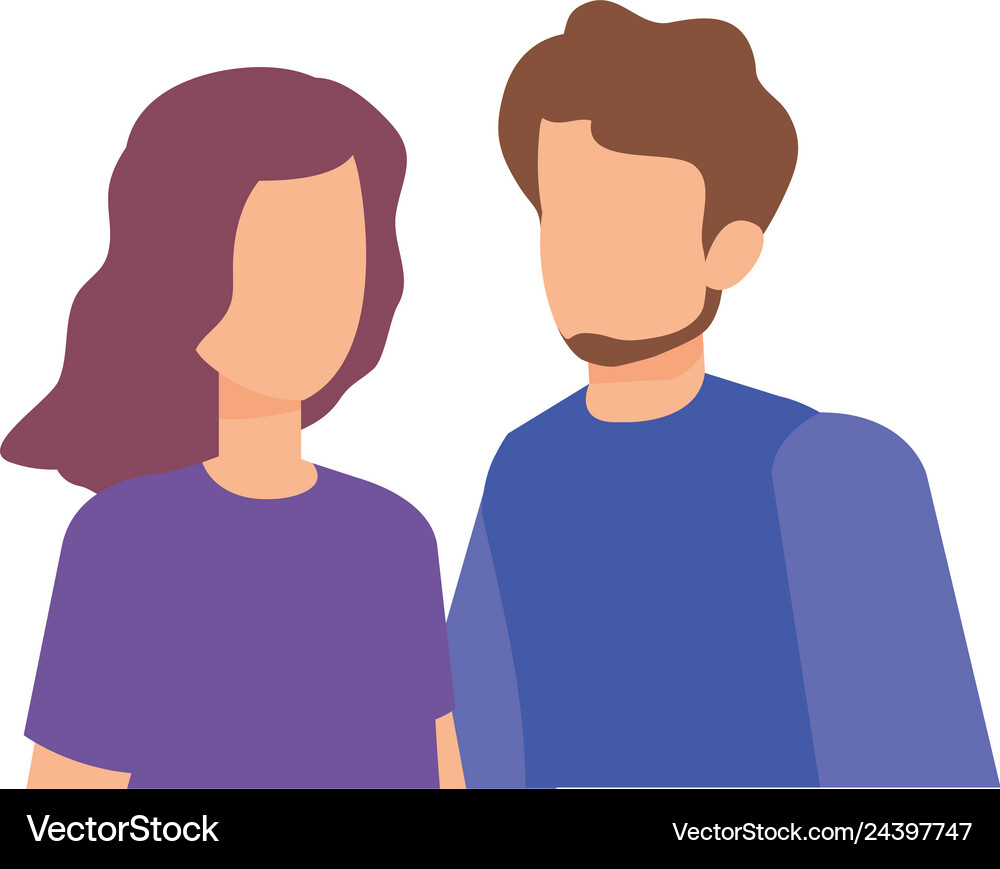 Couple avatar characters icons Royalty Free Vector Image