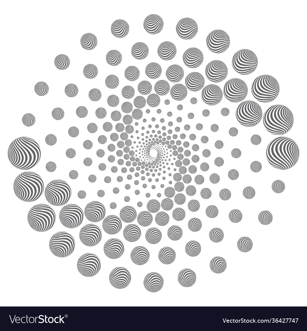 Dotted halftone spiral pattern or texture Vector Image