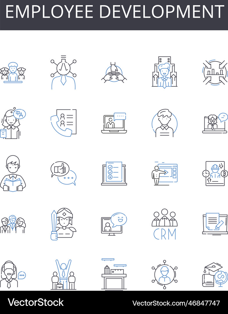 Employee development line icons collection career Vector Image