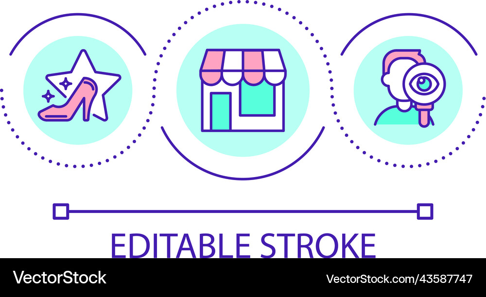 Fashion brand store loop concept icon Royalty Free Vector