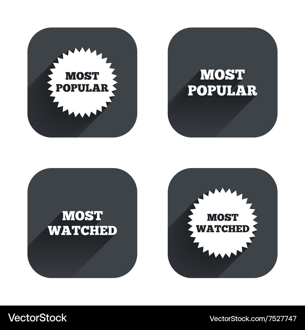 Most popular star icon watched symbol Royalty Free Vector