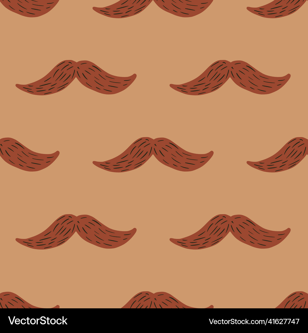 Mustache seamless pattern on vintage barber shop Vector Image