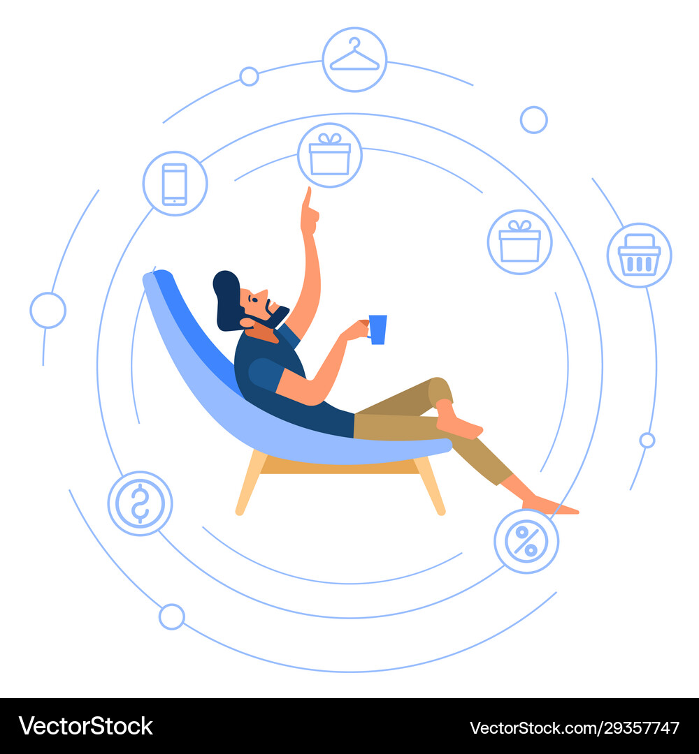 Portrait a happy young businessman working Vector Image
