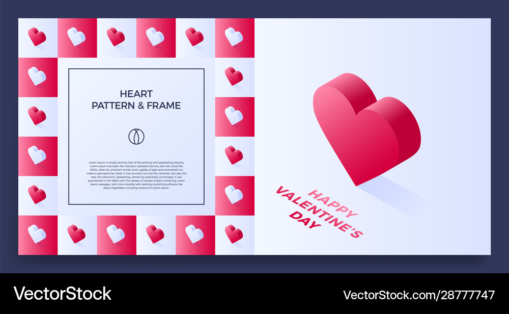 Poster banner or card frame border with love Vector Image