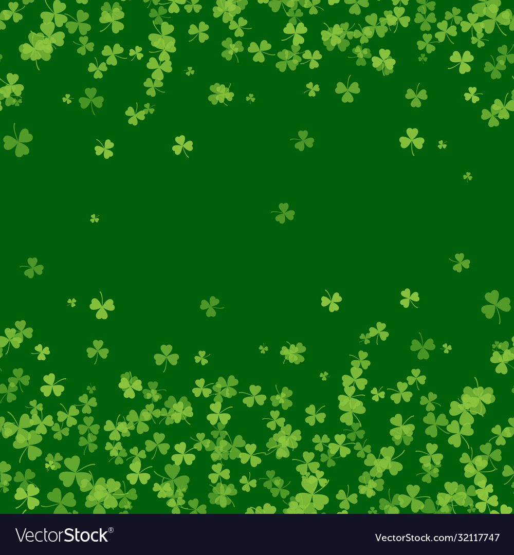 Saint patrick s day frame with green tree leaf Vector Image