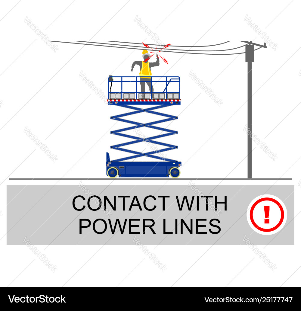 Scissor lift safety Royalty Free Vector Image - VectorStock