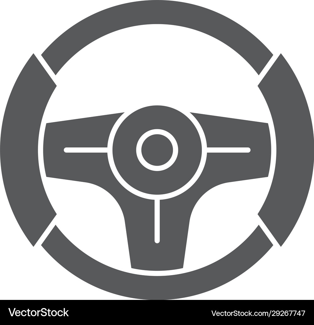 Steering wheel icon symbol isolated on white Vector Image