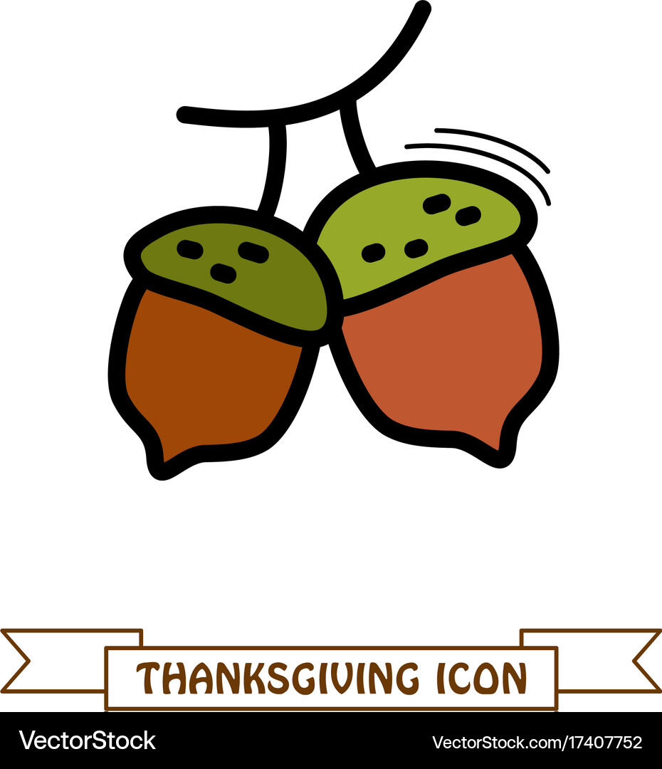 Acorn icon harvest thanksgiving Royalty Free Vector Image