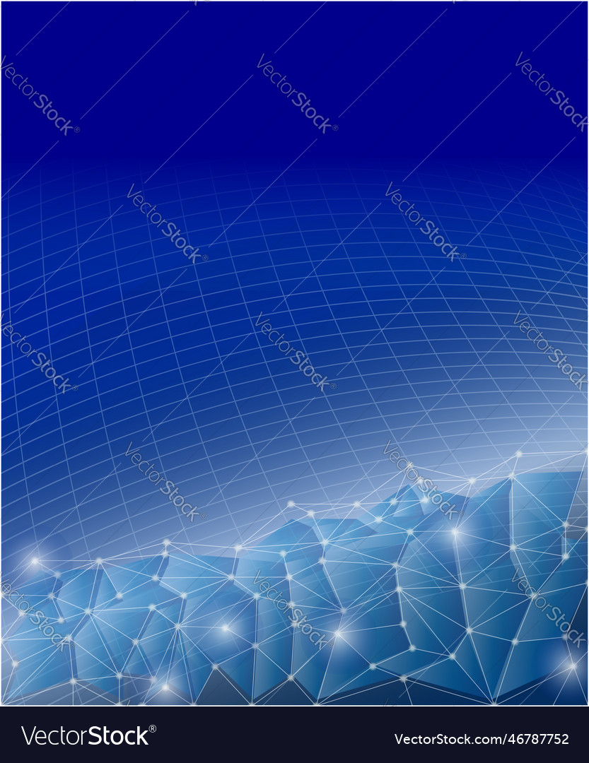 Blue abstract technologic polygonal background Vector Image