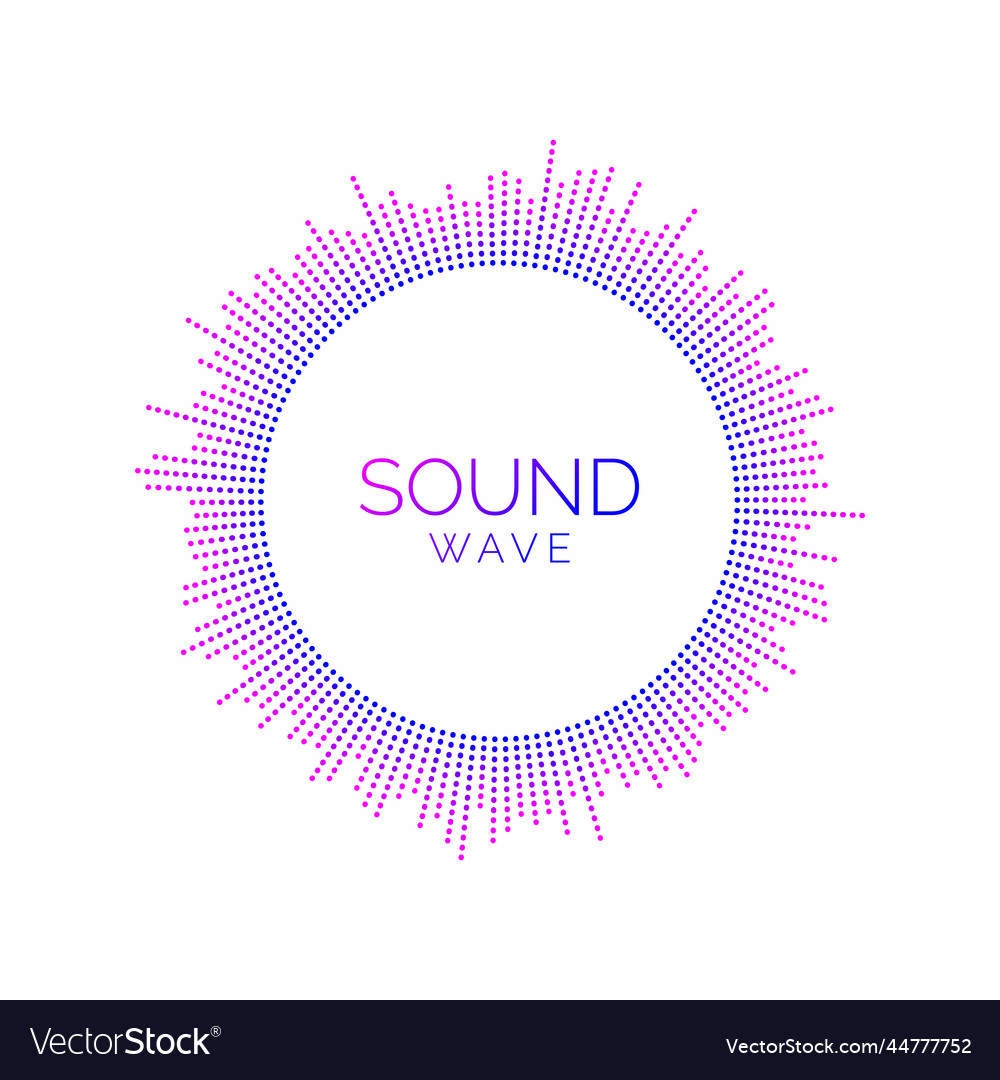 Circle sound wave visualisation dotted music Vector Image