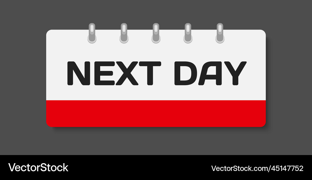 Countdown daily calendar icon - next day one Vector Image