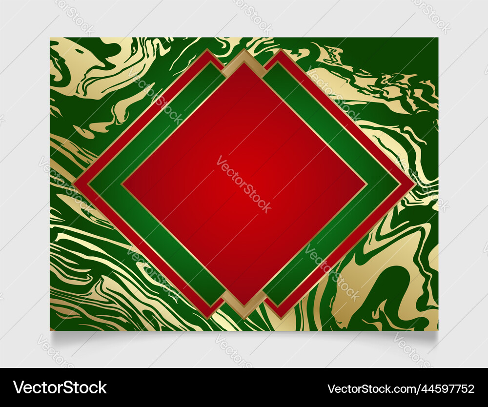Golden shiny glowing blank christmas frame Vector Image