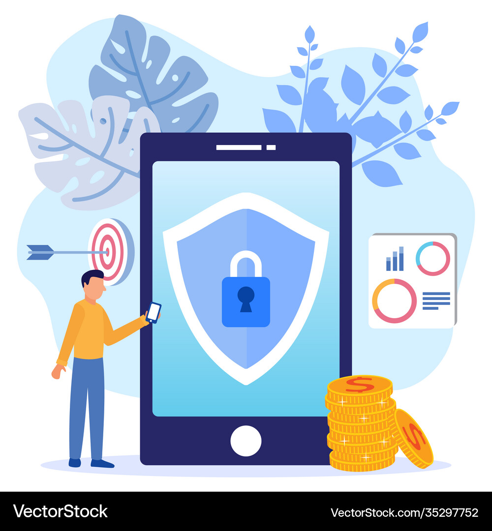 Graphic cartoon character business security Vector Image