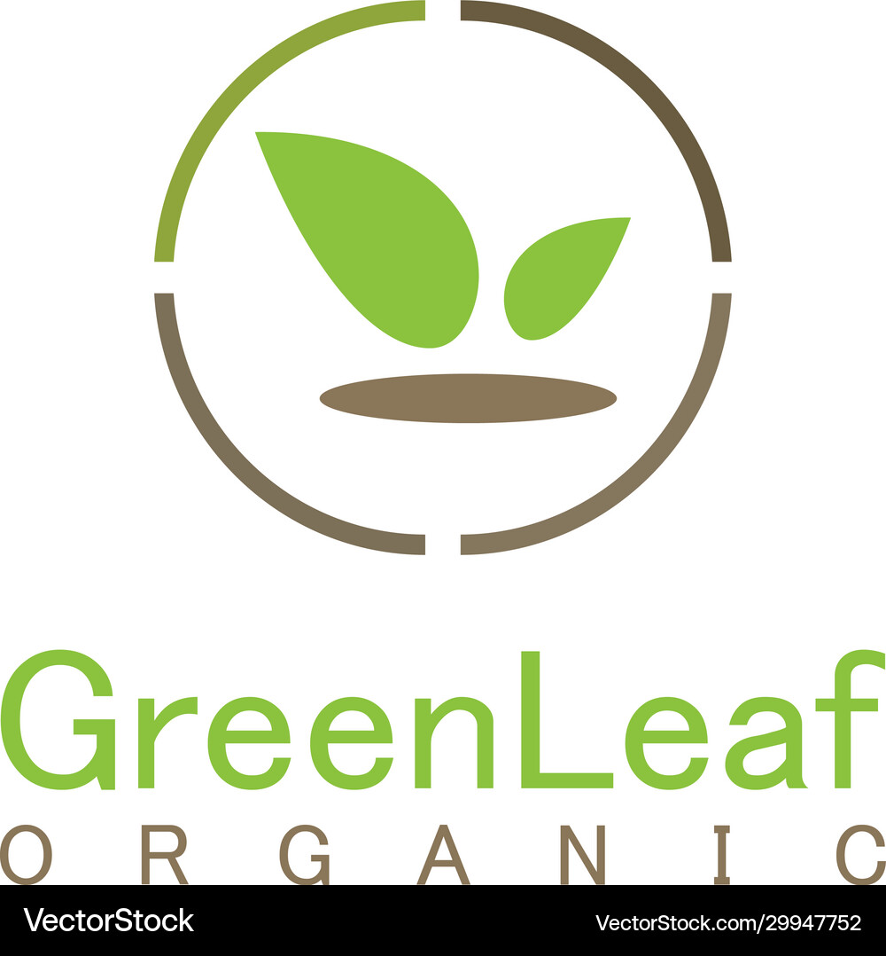 Green leaf organic business logo Royalty Free Vector Image
