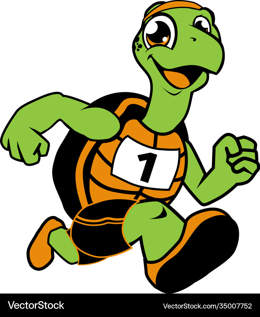 Green turtle mascot cartoon in Royalty Free Vector Image