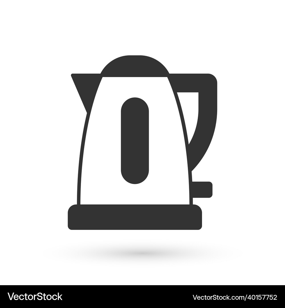 Grey electric kettle icon isolated on white Vector Image