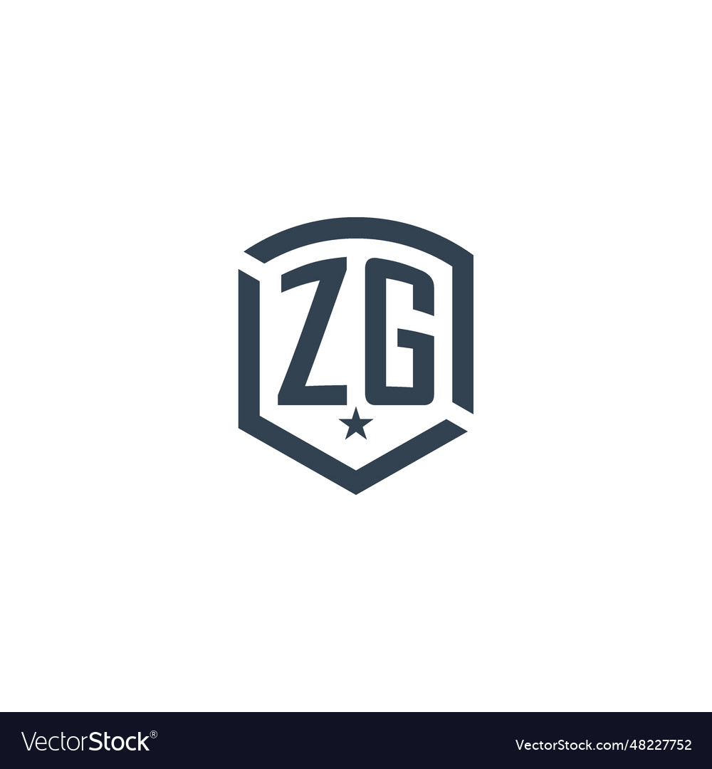 Monogram zg star shield logo design inspiration Vector Image