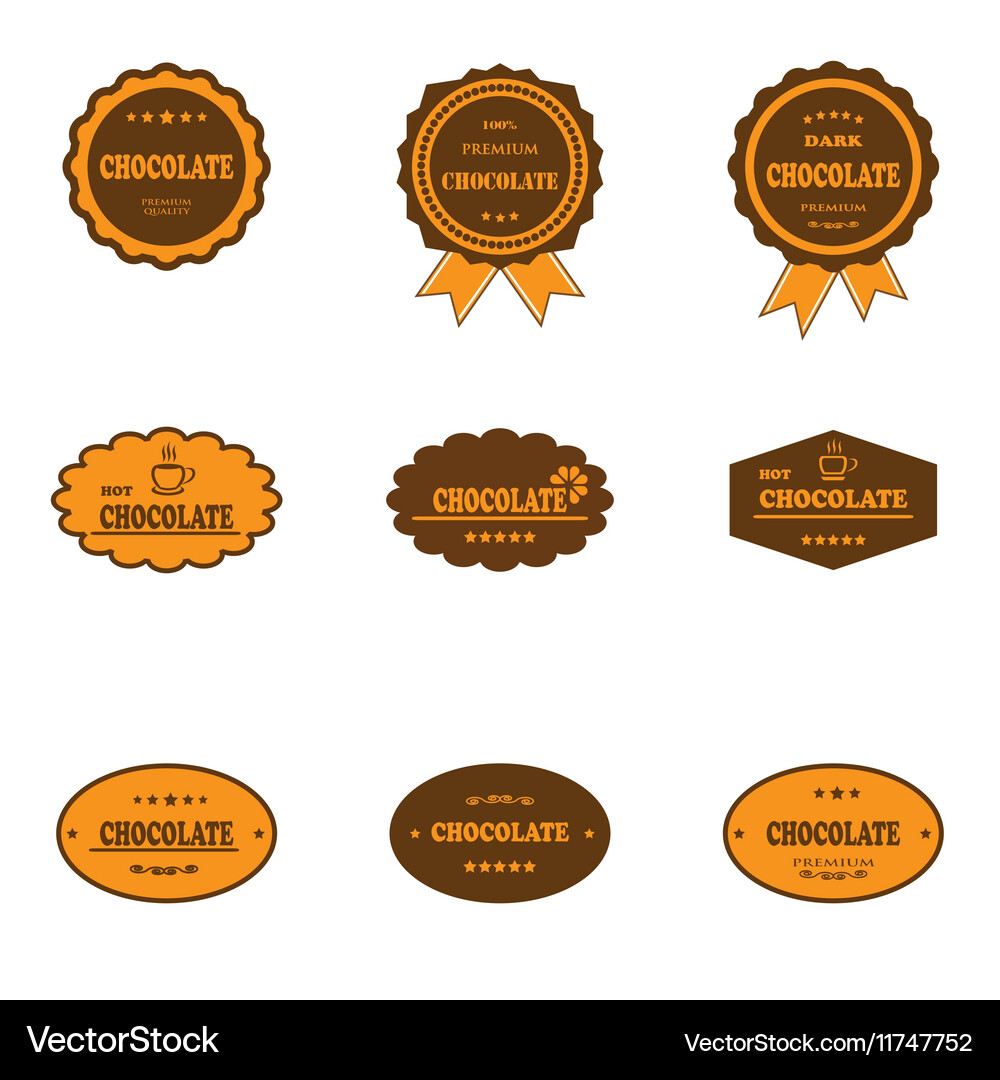 Set of retro chocolate labels Royalty Free Vector Image