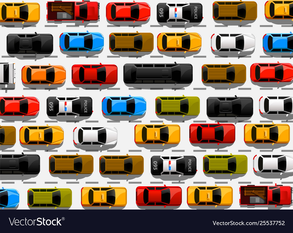 Traffic jam on road transport highway Royalty Free Vector