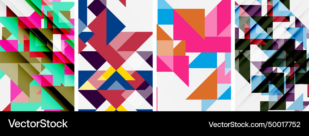 Triangle poster set for wallpaper business card Vector Image