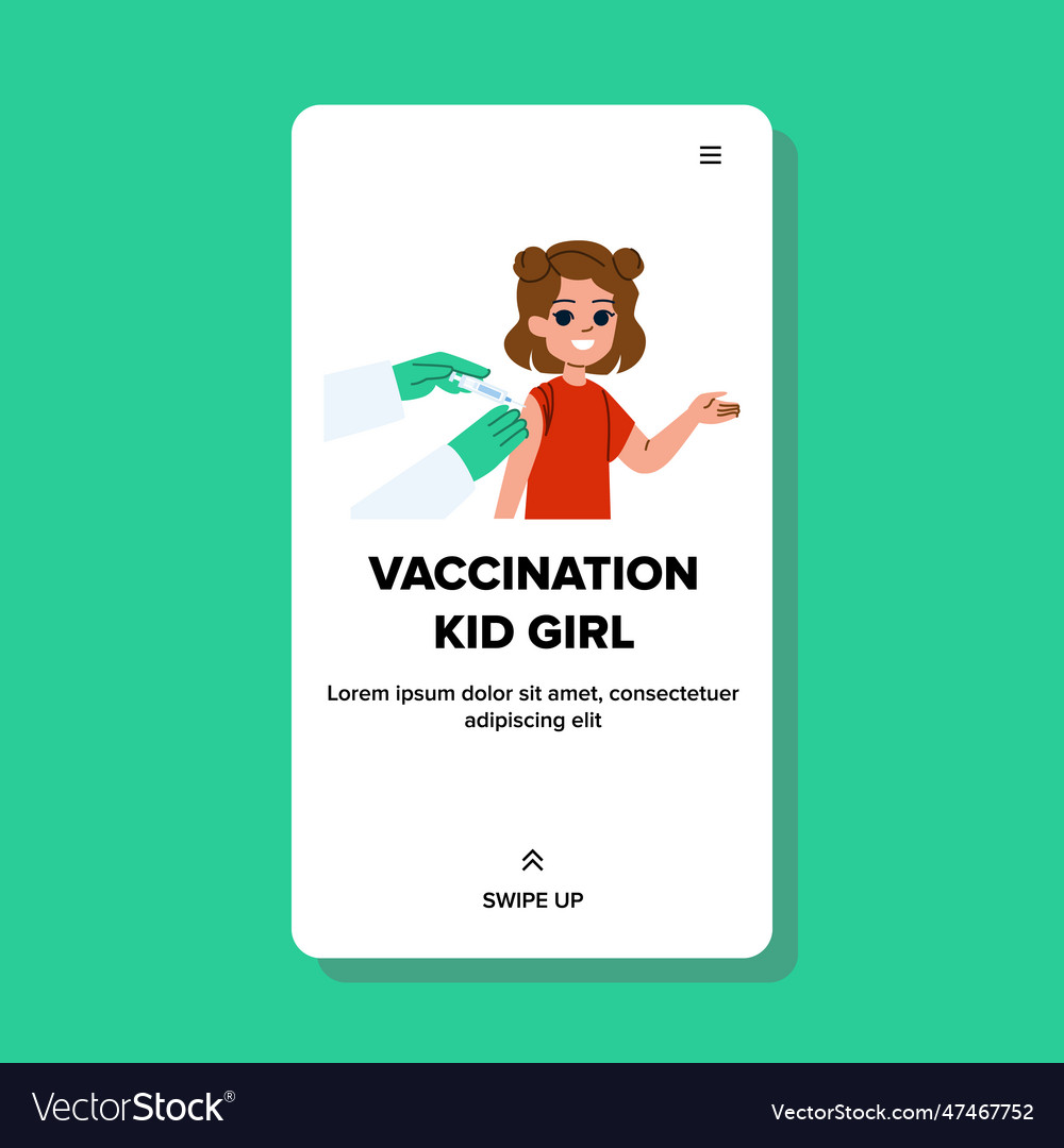 Vaccination kid girl Royalty Free Vector Image Vaccination kid girl Royalty Free Vector Image