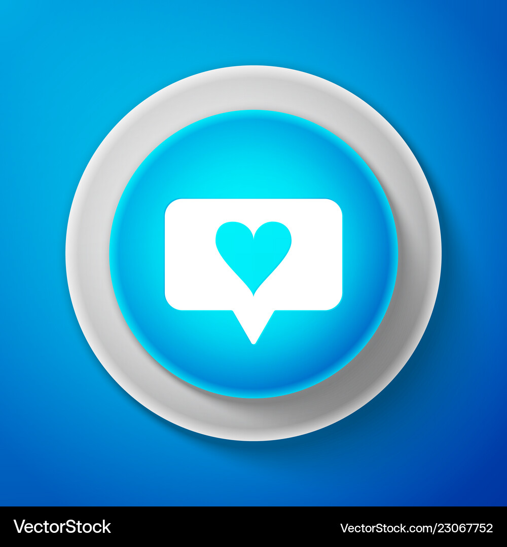 White like and heart icon on blue background Vector Image
