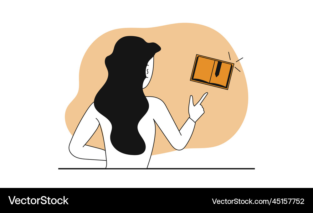 Woman learning concept online education Royalty Free Vector