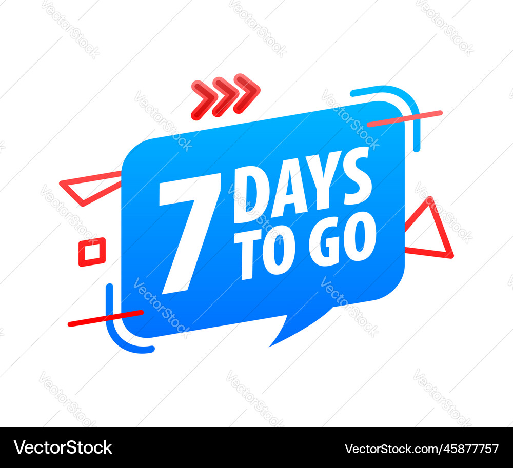 7 days to go icon days left badges offer Vector Image