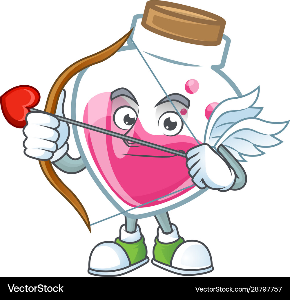 A romantic sweet pink potion cupid with arrow Vector Image
