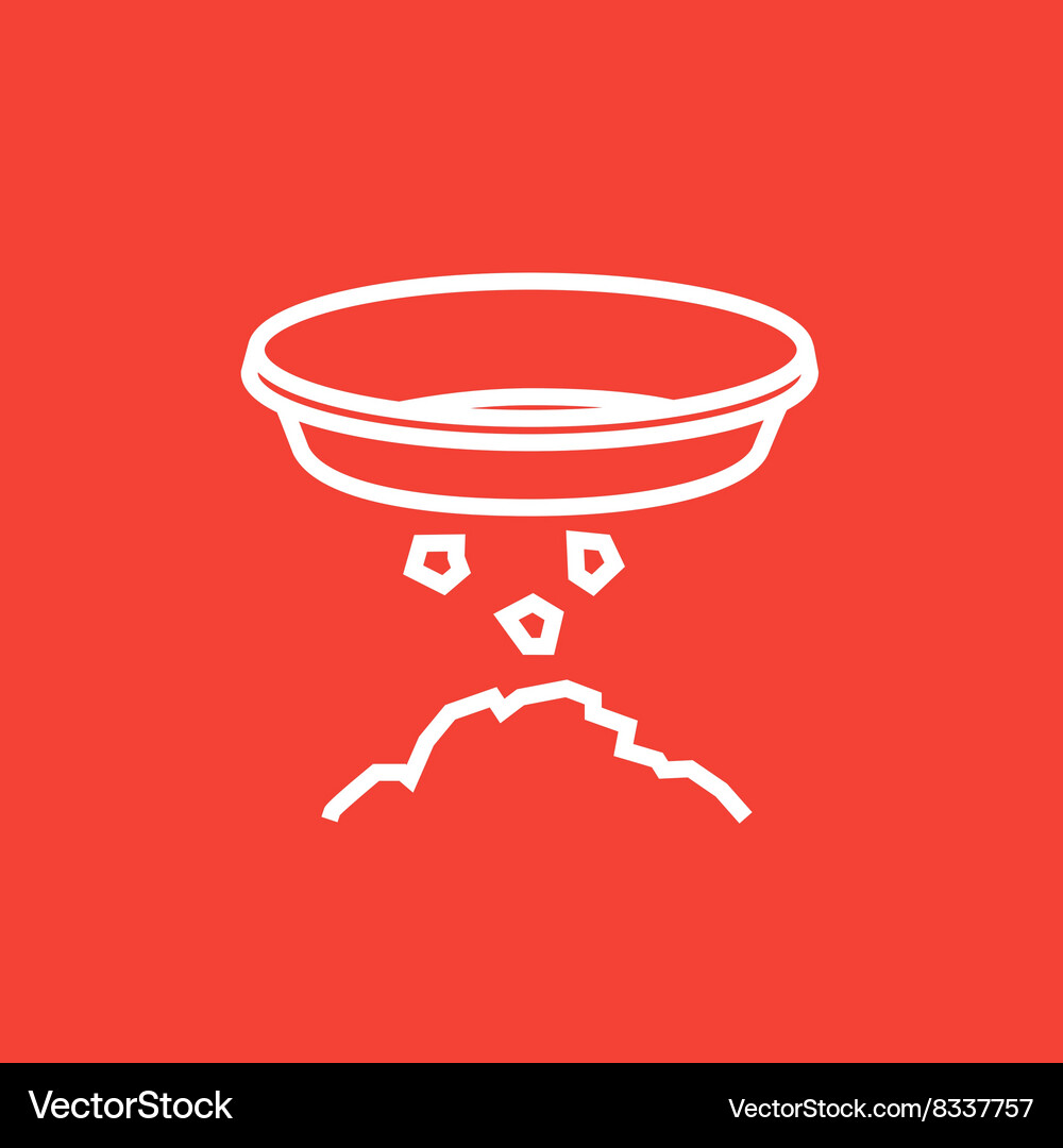 Bowl for sifting gold line icon Royalty Free Vector Image