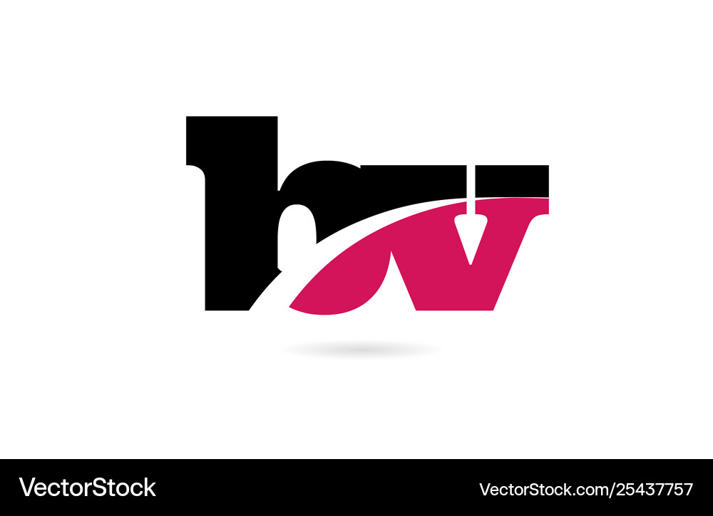 Bv b v pink and black alphabet letter combination Vector Image