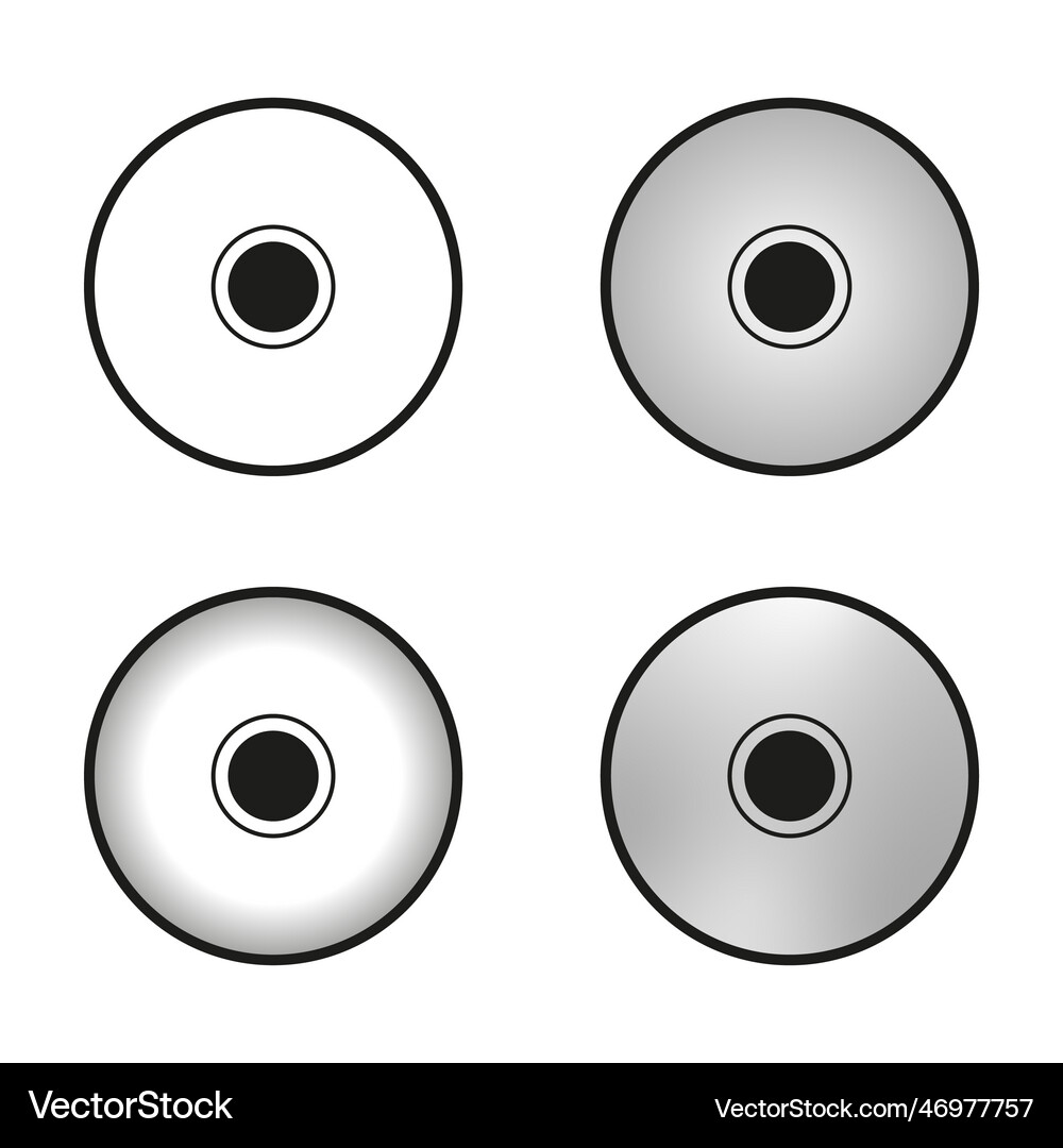 Cds icons in abstract style on black background Vector Image