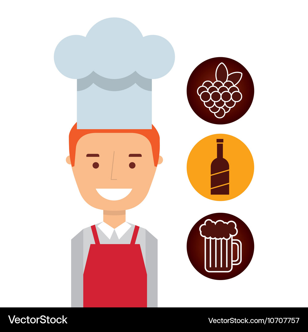 Chef avatar cooking food icon Royalty Free Vector Image